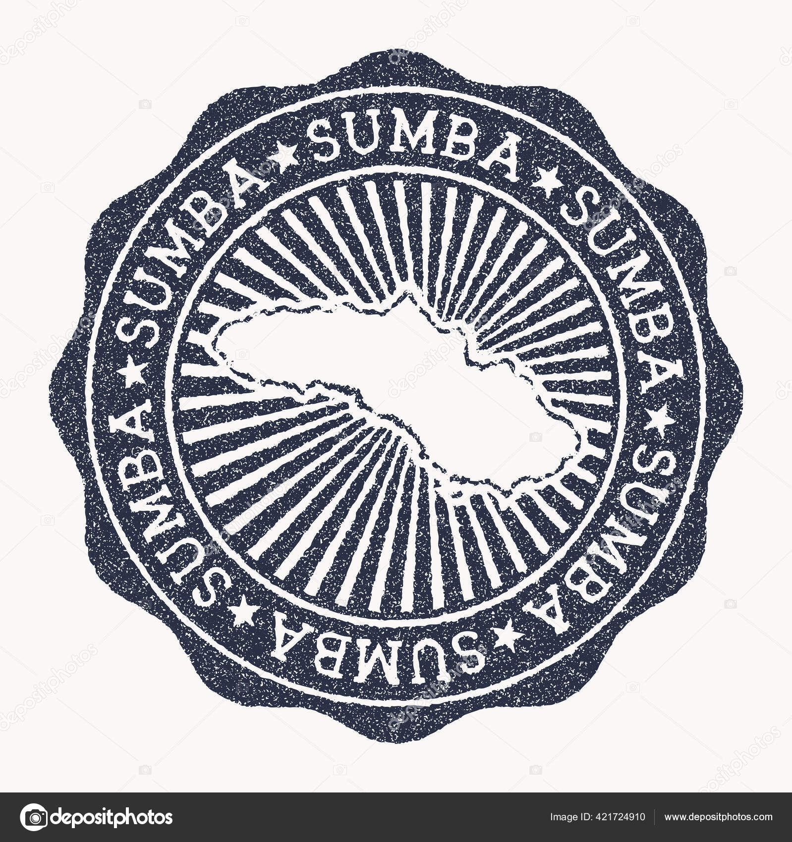 Sumba stamp Travel rubber stamp with the name and map of island vector ...