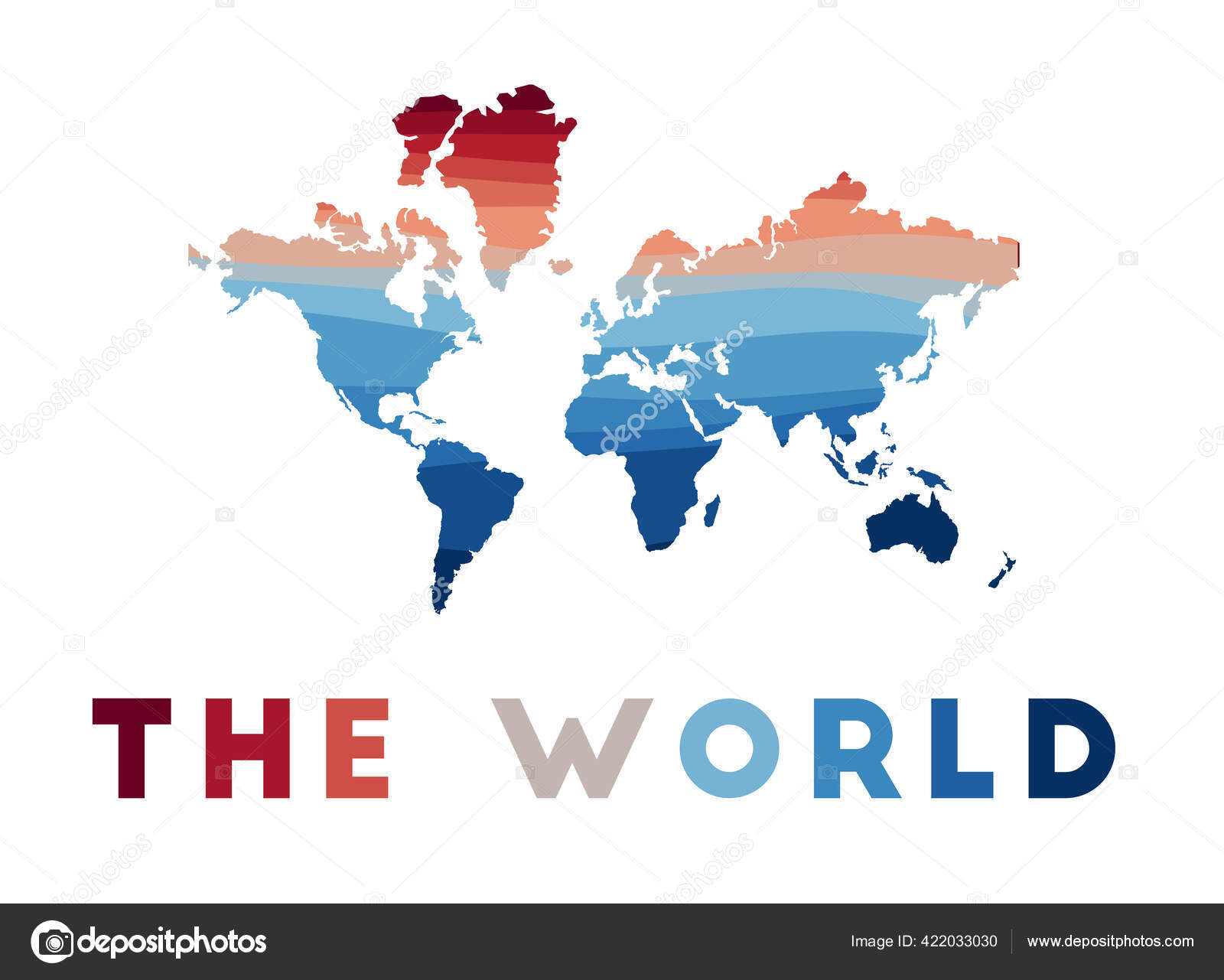 Mapa del mundo Mapa del mundo con hermosas ondas geométricas en colores ...