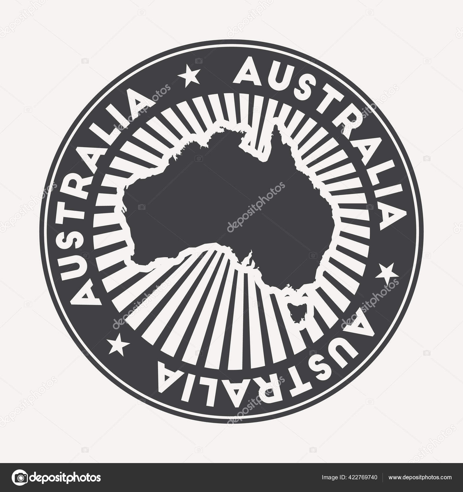 Australia round logo Vintage travel badge with the circular name and ...