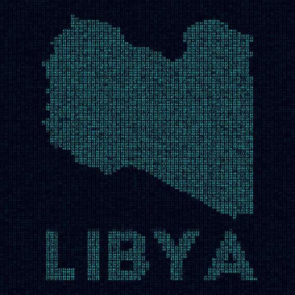 Logotipo digital da Argélia Símbolo do país no estilo hacker Código binário mapa de Argélia com ...