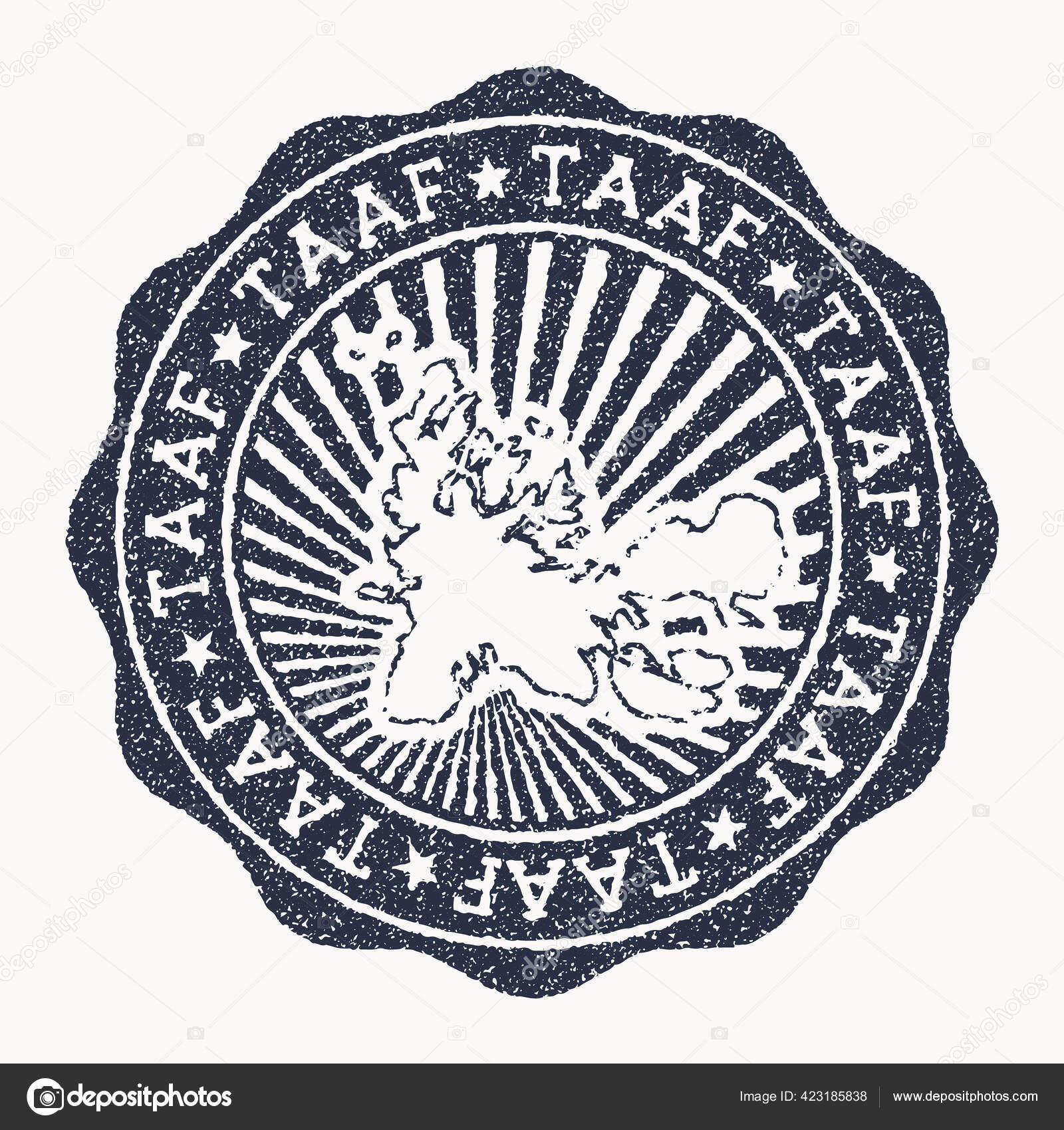 TAAF stamp Travel rubber stamp with the name and map of country vector ...