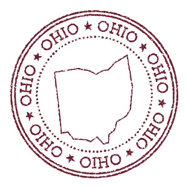 Ohio round stamp Logo of us state with state flag Vintage badge with ...