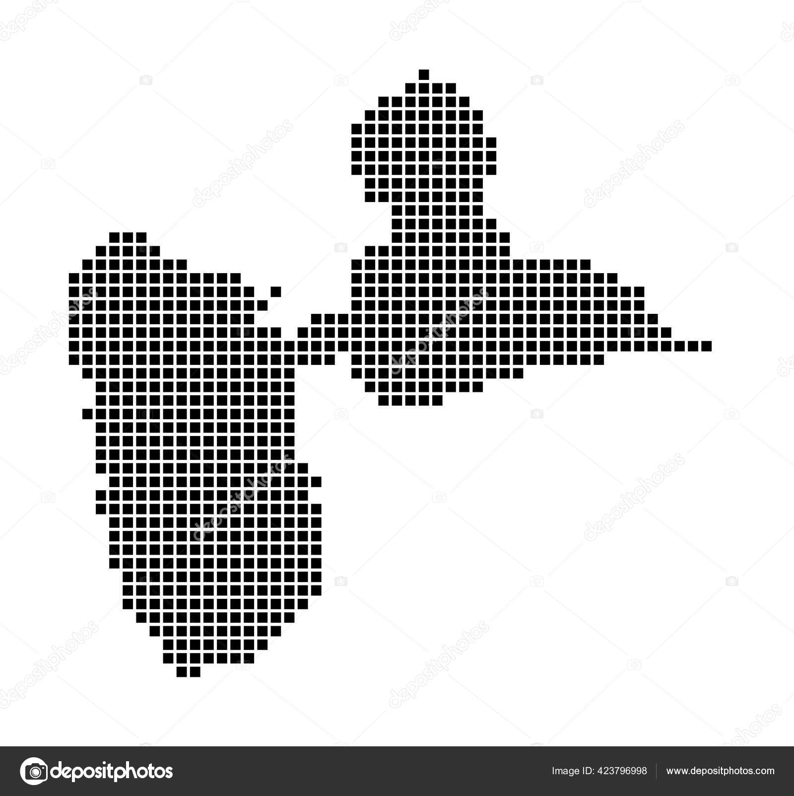 Insel BasseTerre Karte von Insel BasseTerre im punktierten Stil Stock ...