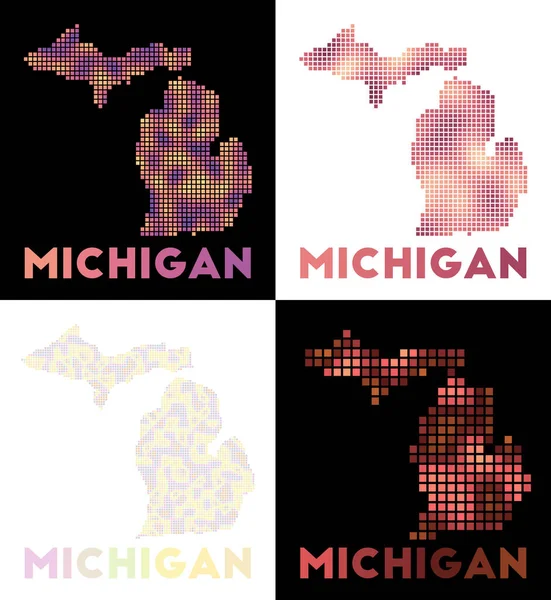 Wisconsin dotted map set Map of Wisconsin in dotted style Borders of ...