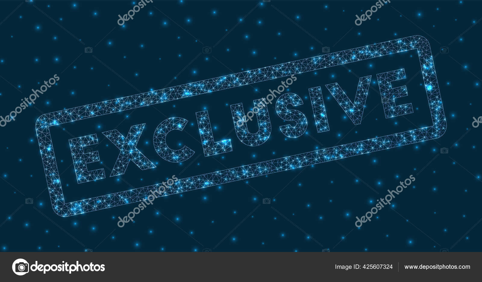 Exclusive word in digital style Glowing geometric Exclusive badge ...