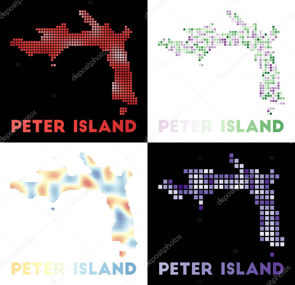 Mapa de Peter Island Colección de mapa de Peter Island en estilo ...