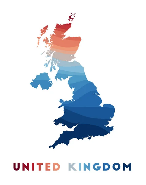 United Kingdom map design Map of the country with regions in ...