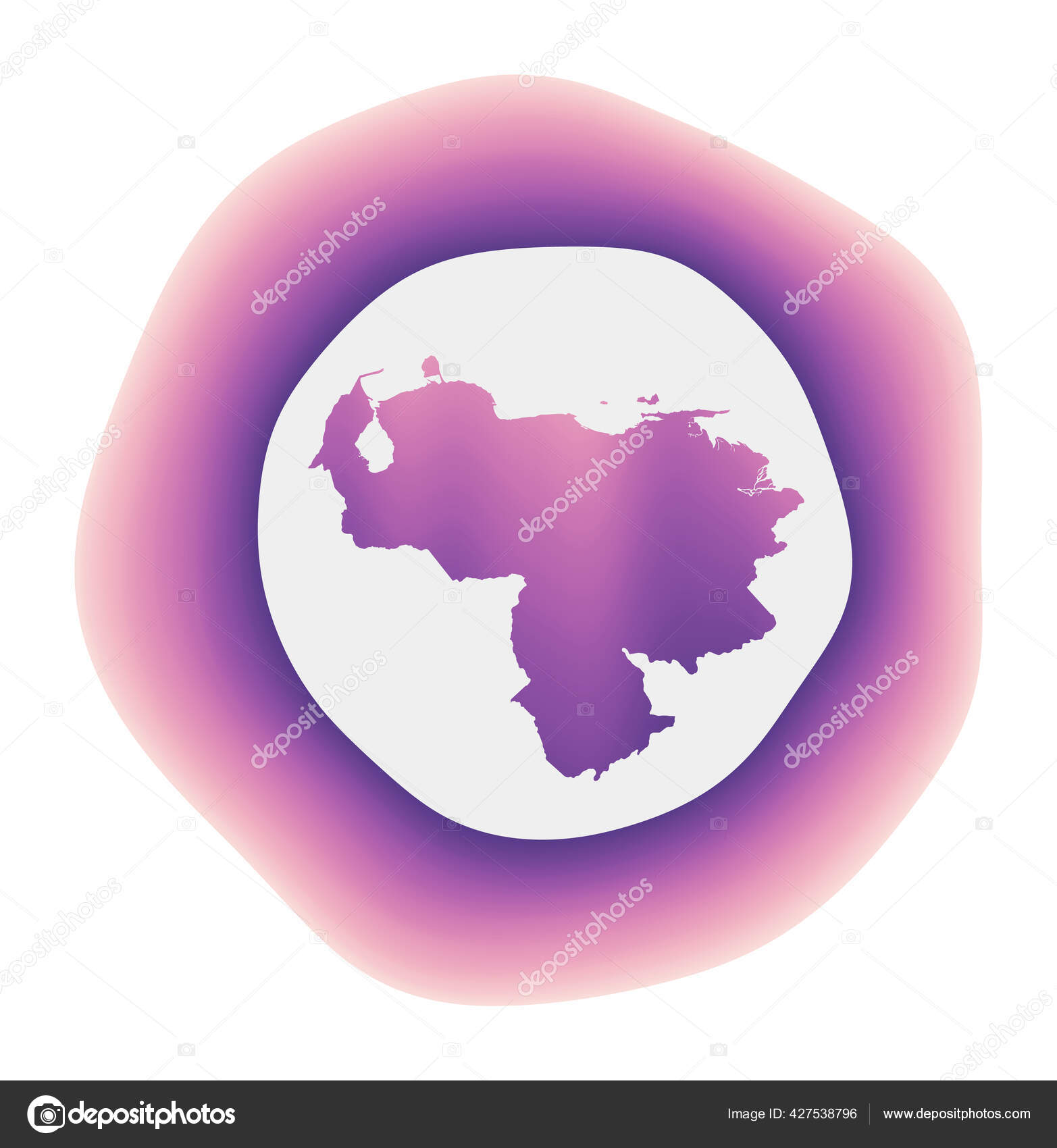 Venezuela icon Colorful gradient logo of the country Purple red ...
