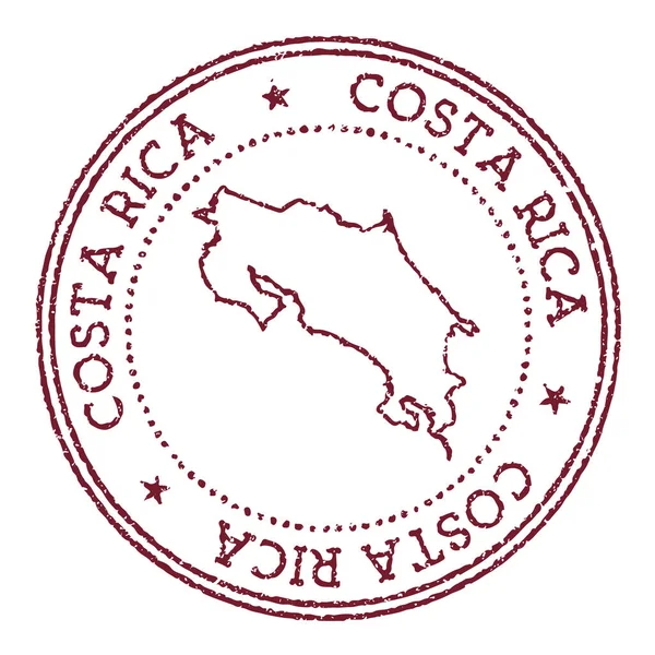 Costa Rica sello de goma redonda con mapa de país Vintage sello de ...