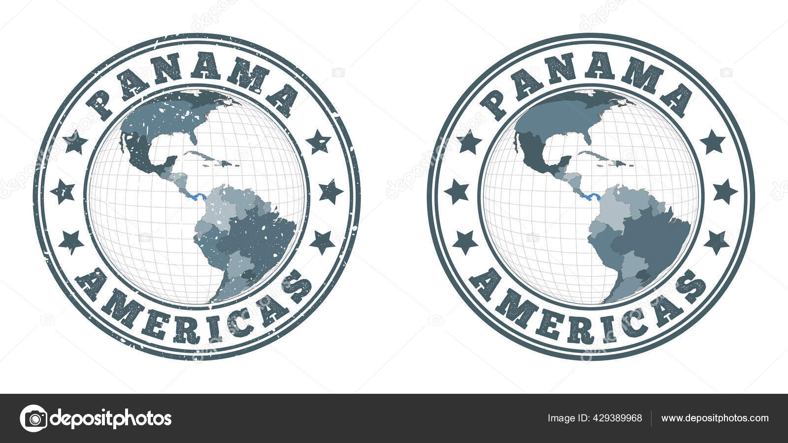 Panama round logos Circular badges of country with map of Panama in ...