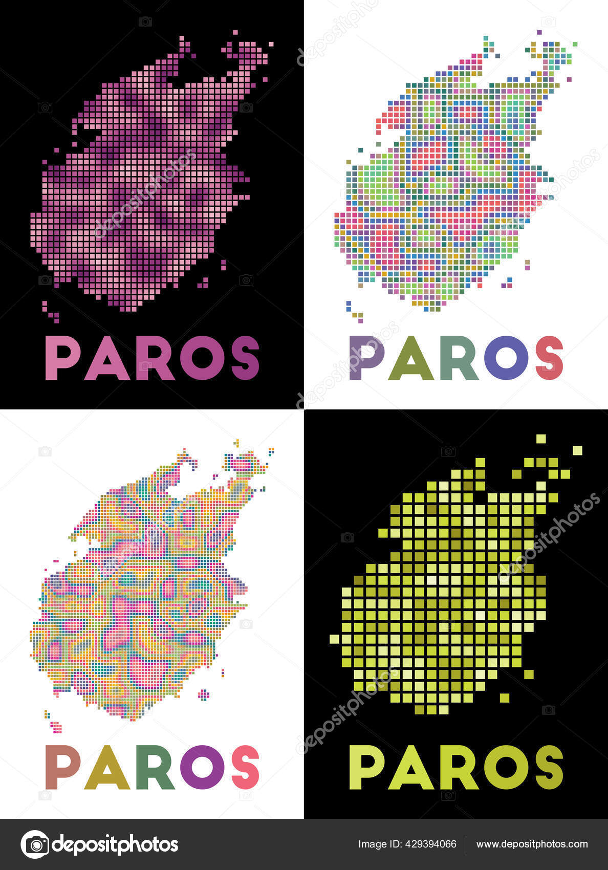 Paros map Collection of map of Paros in dotted style Borders of the ...