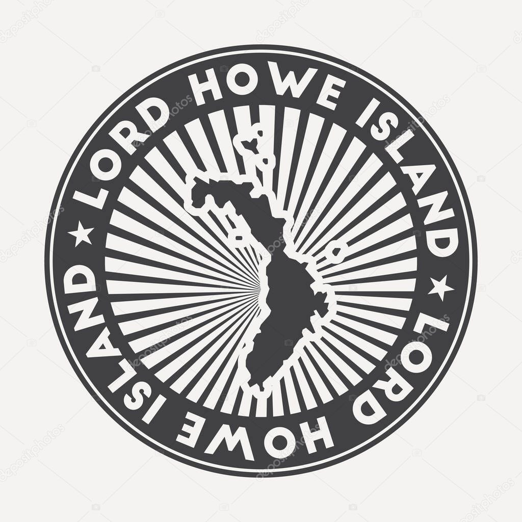 Logotipo redondo de Lord Howe Island Insignia de viaje vintage con el ...