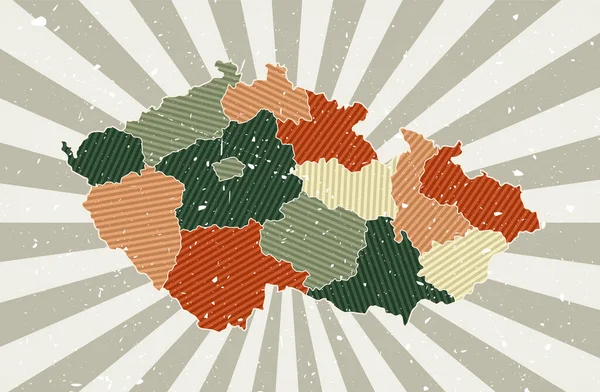 France vintage map Grunge poster with map of the country in retro color ...