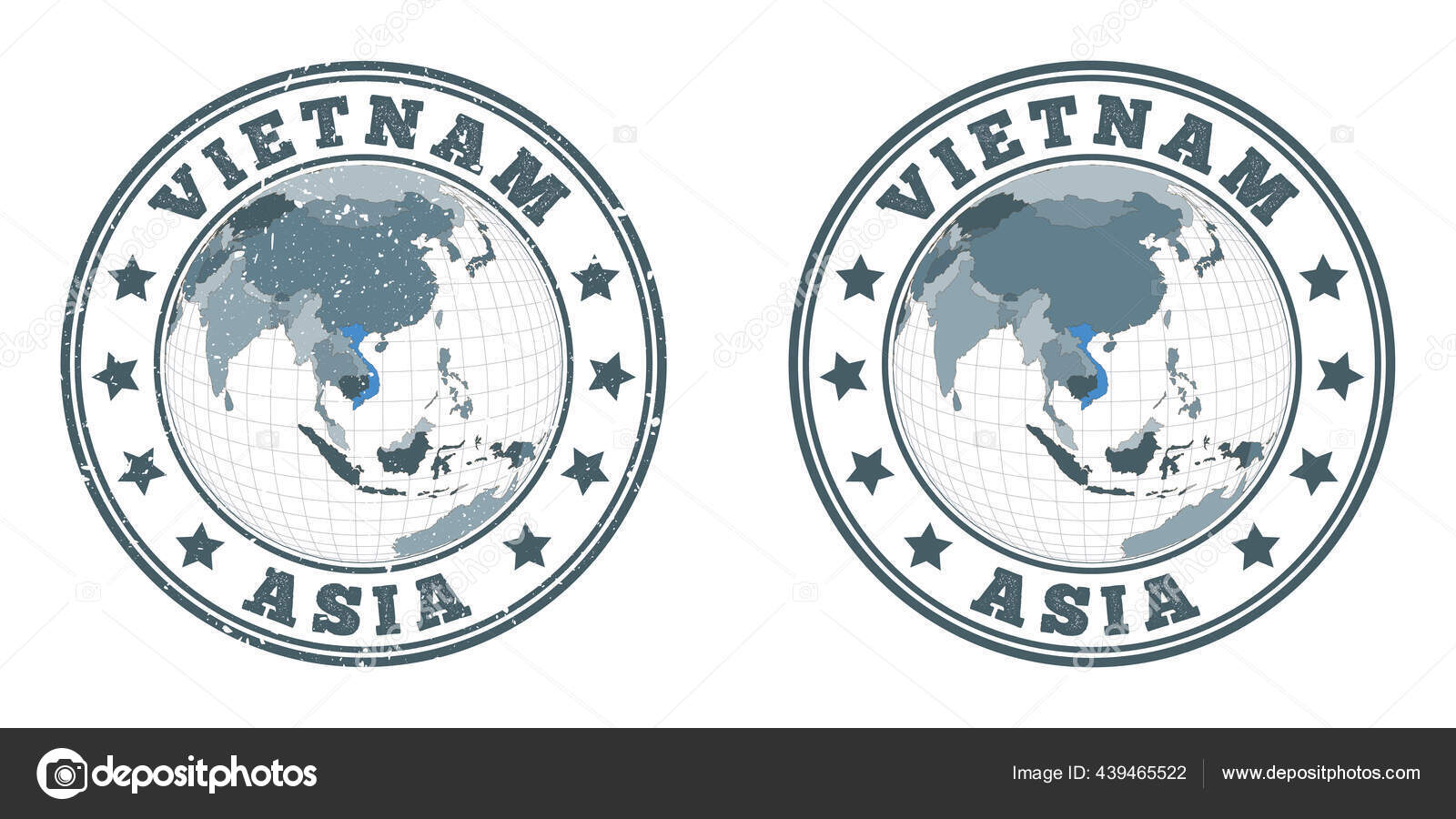 Vietnam round logos Circular badges of country with map of Vietnam in ...