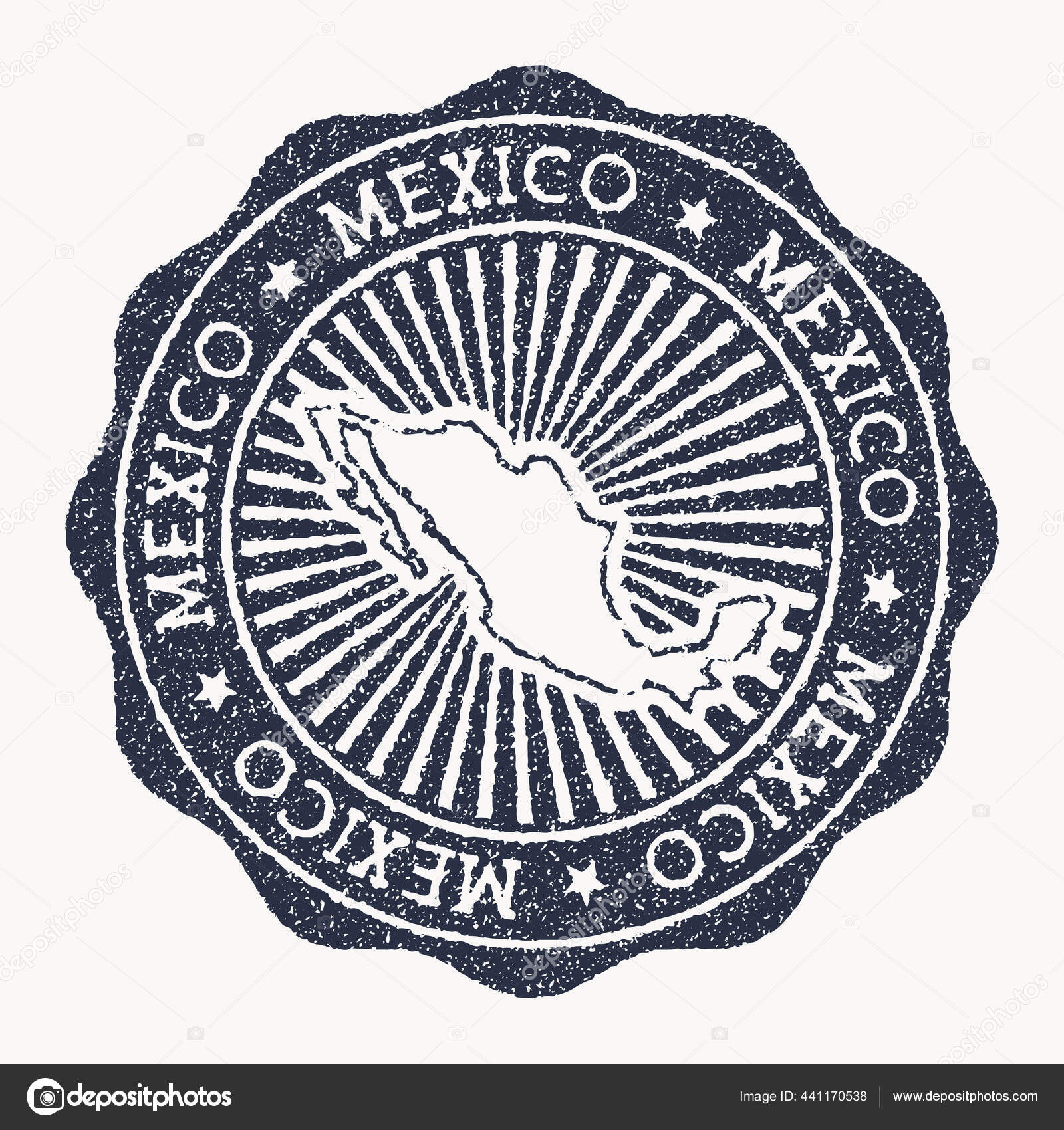 Sello México Sello Goma Viaje Con Nombre Mapa Del País Vector de stock ...
