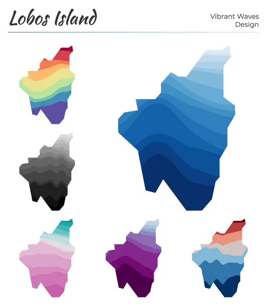 Set of vector maps of Tanzania Vibrant waves design Bright map of ...