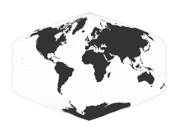 World Map Miller Cylindrical Projection Futuristic World Illustration ...