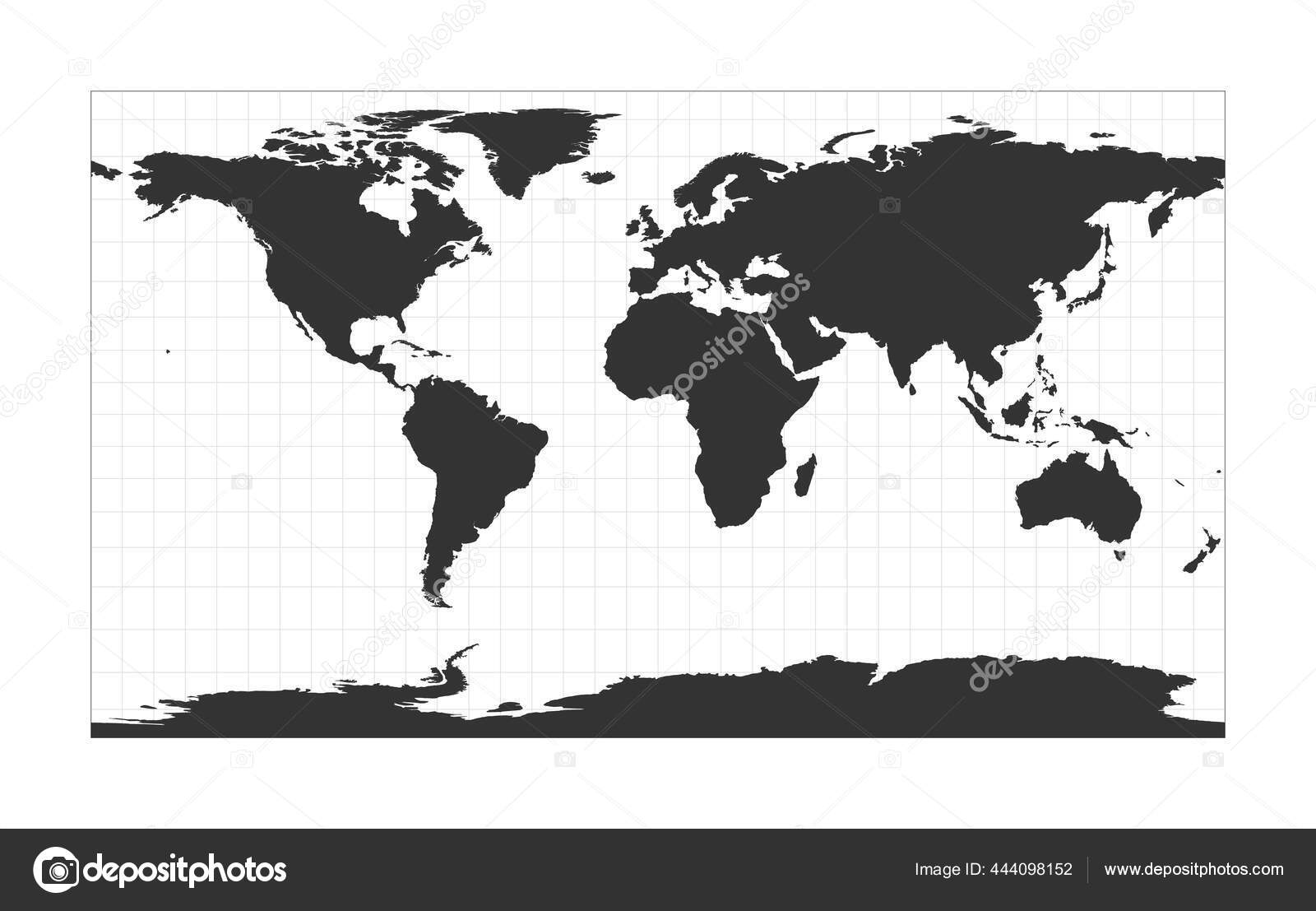Map of The World Patterson cylindrical projection Globe with latitude ...