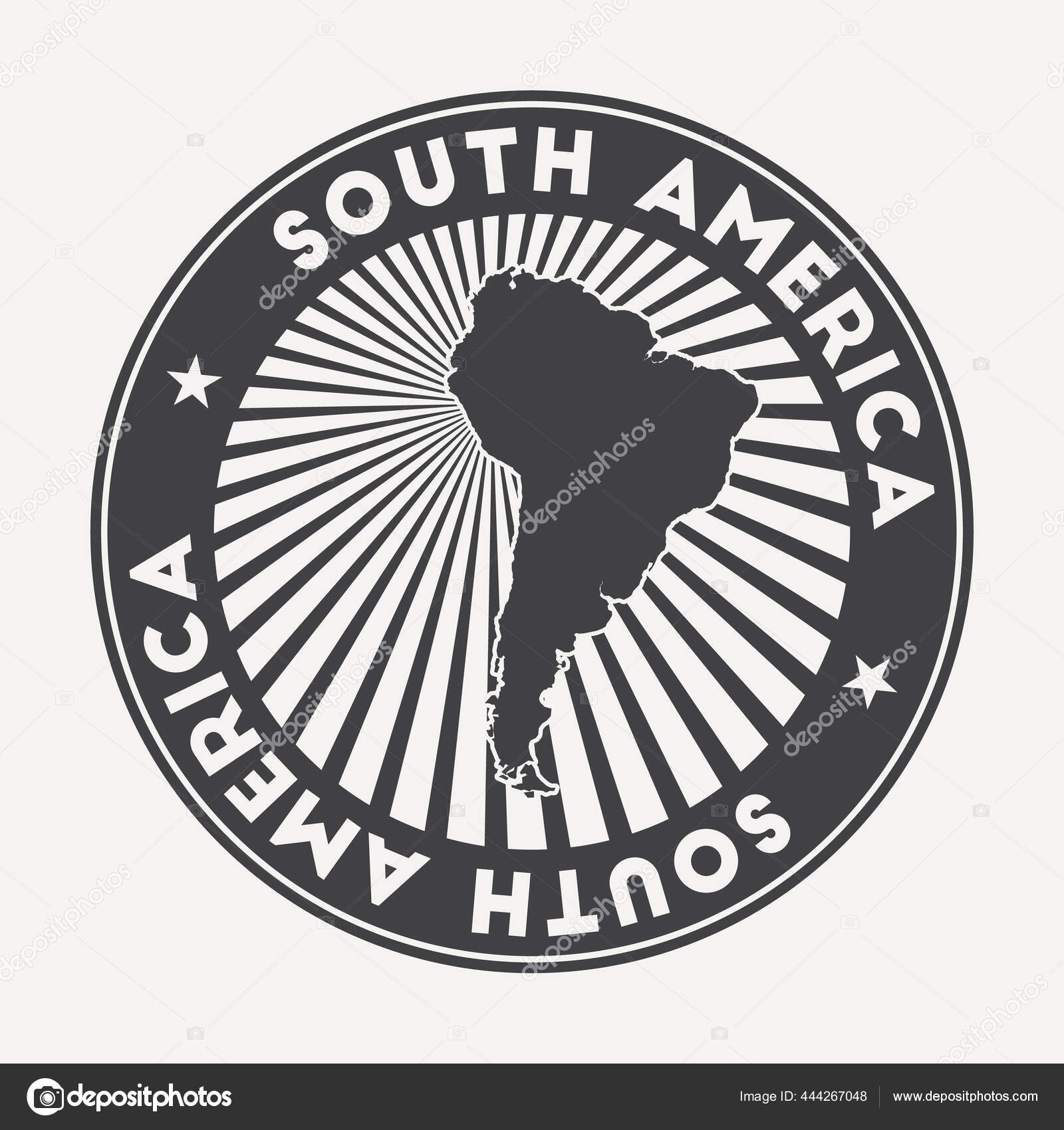 South America Logo Vintage Travel Badge Circular Name Map Continent ...