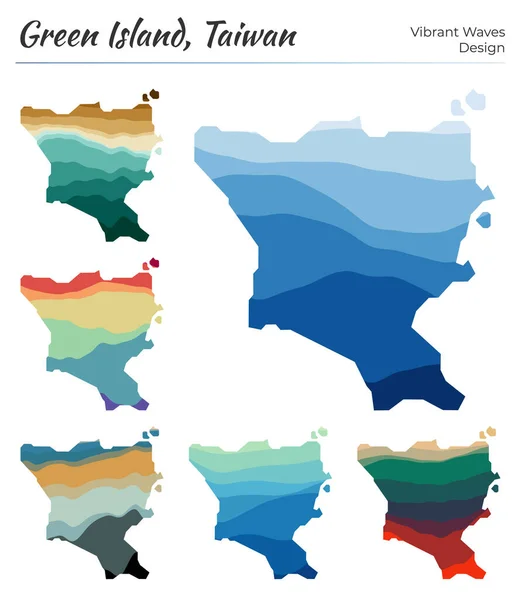 Set of vector maps of Tanzania Vibrant waves design Bright map of country in geometric smooth ...