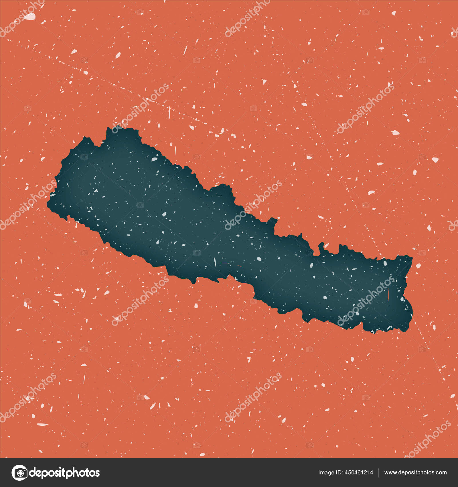 Nepal vintage map Grunge map of the country with distressed texture ...