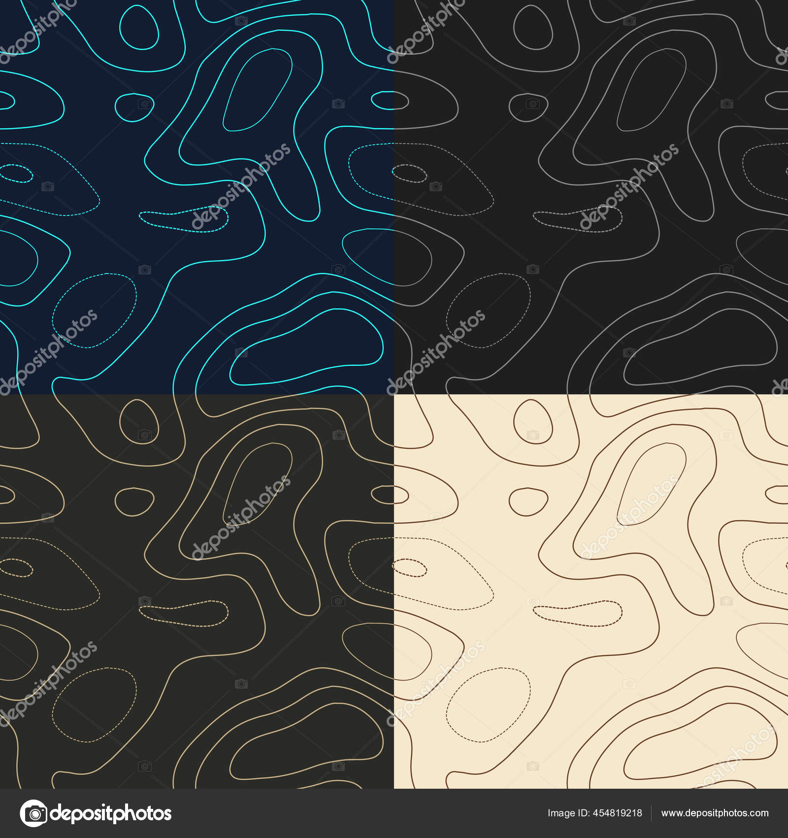 Topography Patterns Seamless Elevation Map Tiles Awesome Isoline ...