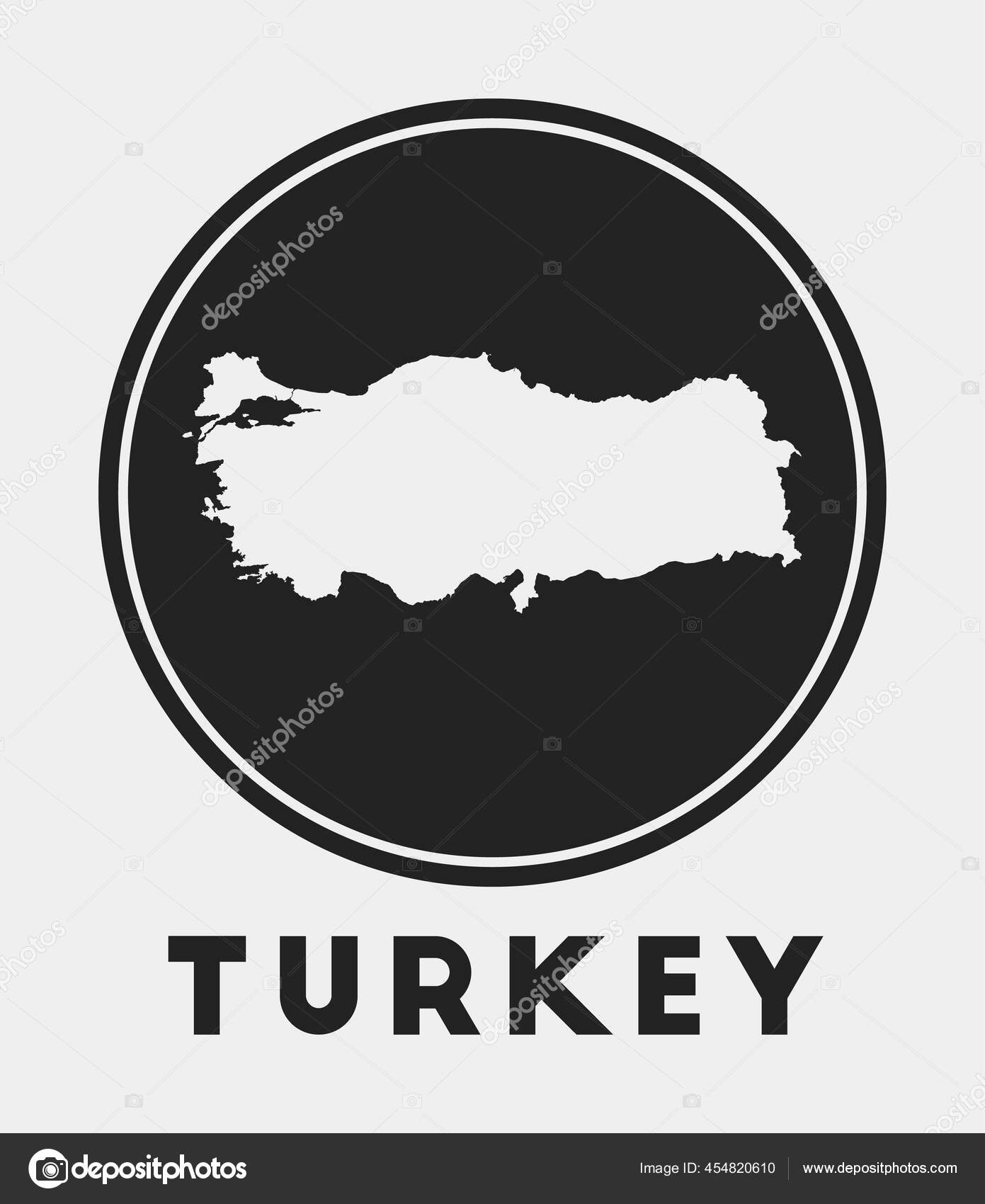 Turkey Icon Logo Country Map Title Stylish Turkey Badge Map Stock ...