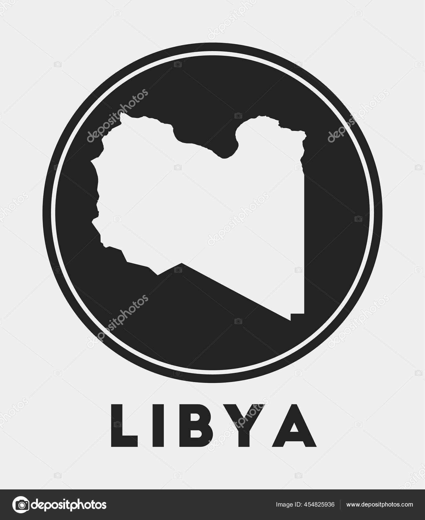 Libya Icon Logo Country Map Title Stylish Libya Badge Map Stock Vector ...