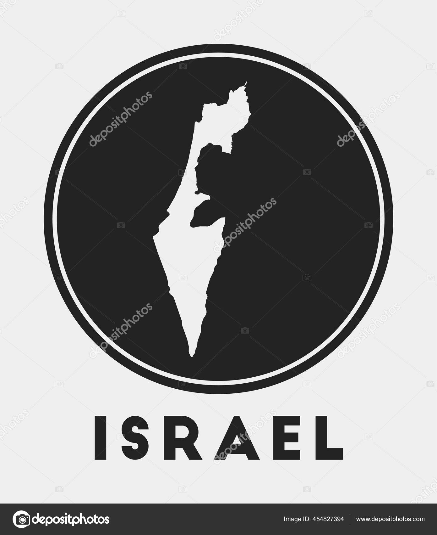Israel Icon Logo Country Map Title Stylish Israel Badge Map Stock ...