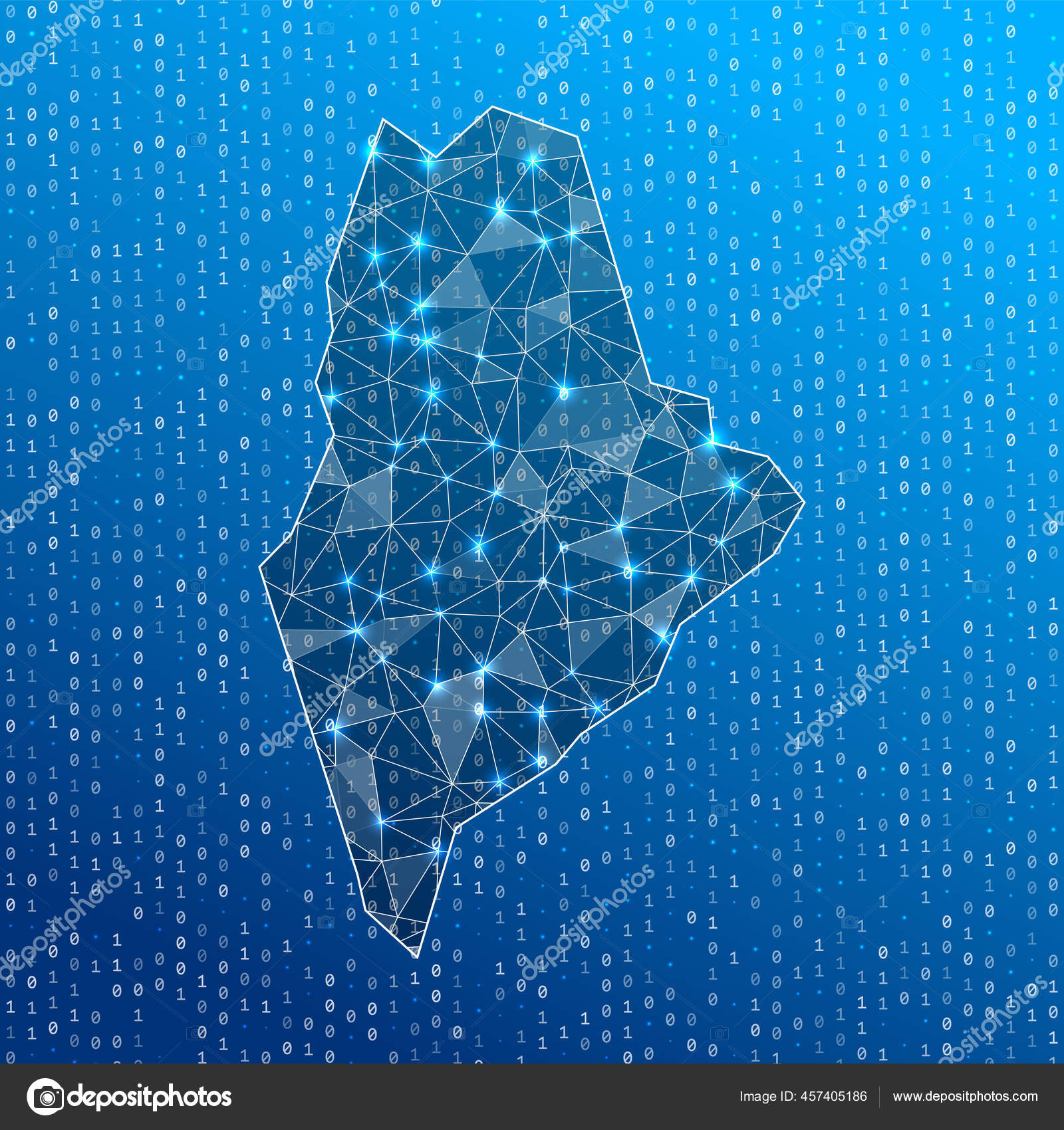 Mapa de rede do Maine Us state digital connections map Tecnologia rede ...