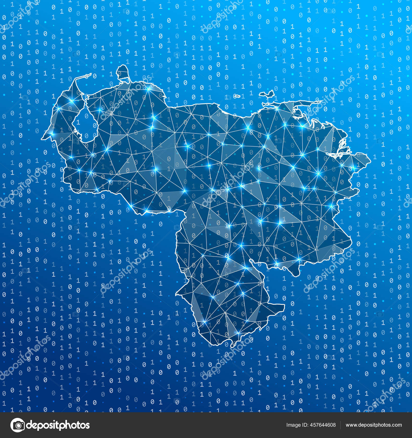 Network map of Venezuela Country digital connections map Technology ...
