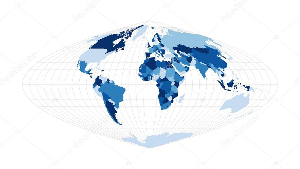 Mapa del mundo Proyección parabólica Craster Mapa rotativo del mundo ...