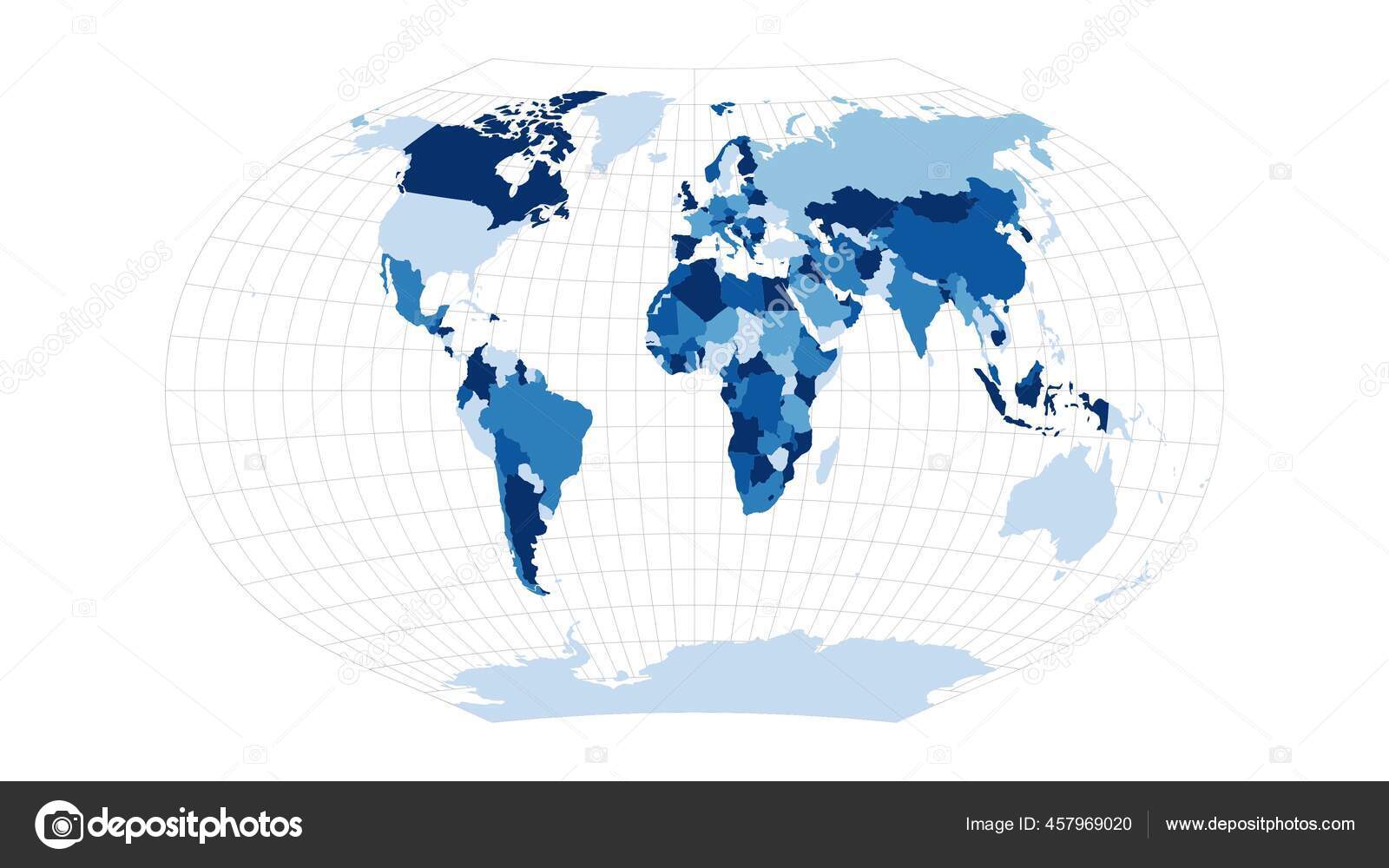 Mapa del mundo Ginzburg V proyección Loopable giratorio mapa del mundo Imágenes creativas — Foto ...