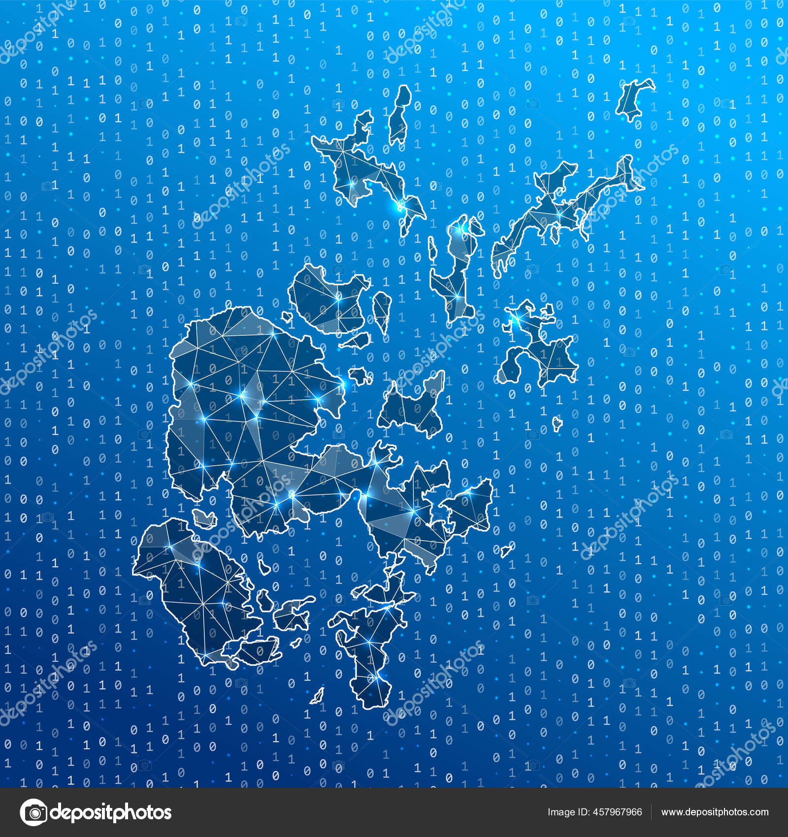 Network map of Orkney Islands Island digital connections map Technology ...