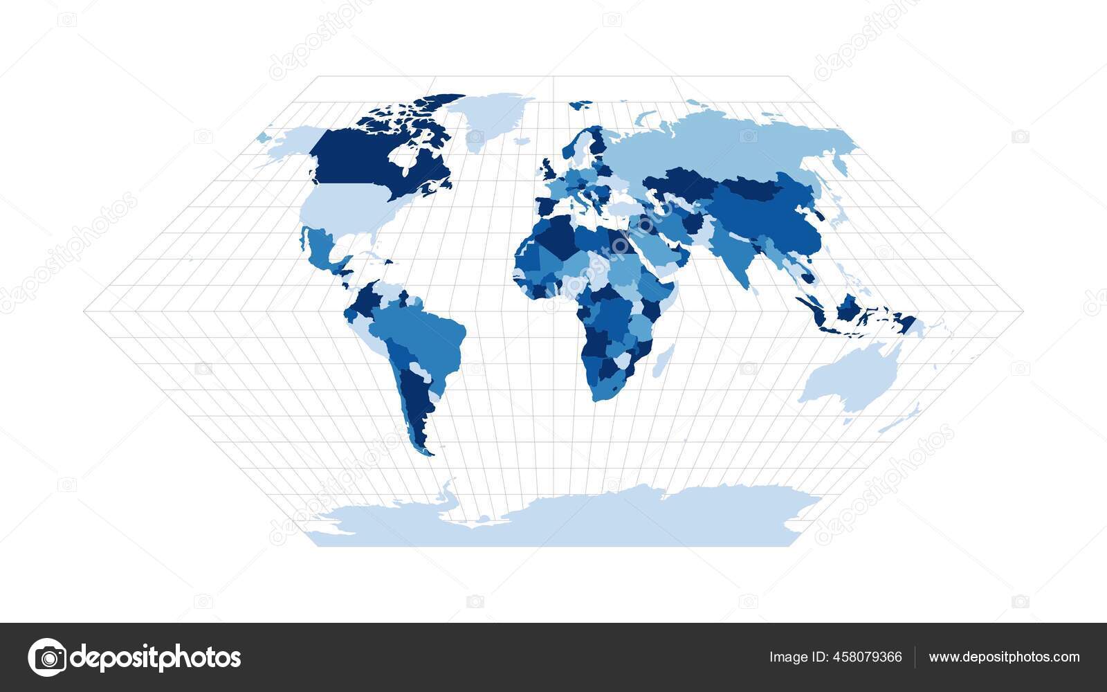 World Map Eckert I projection Loopable rotating map of the world Trendy ...