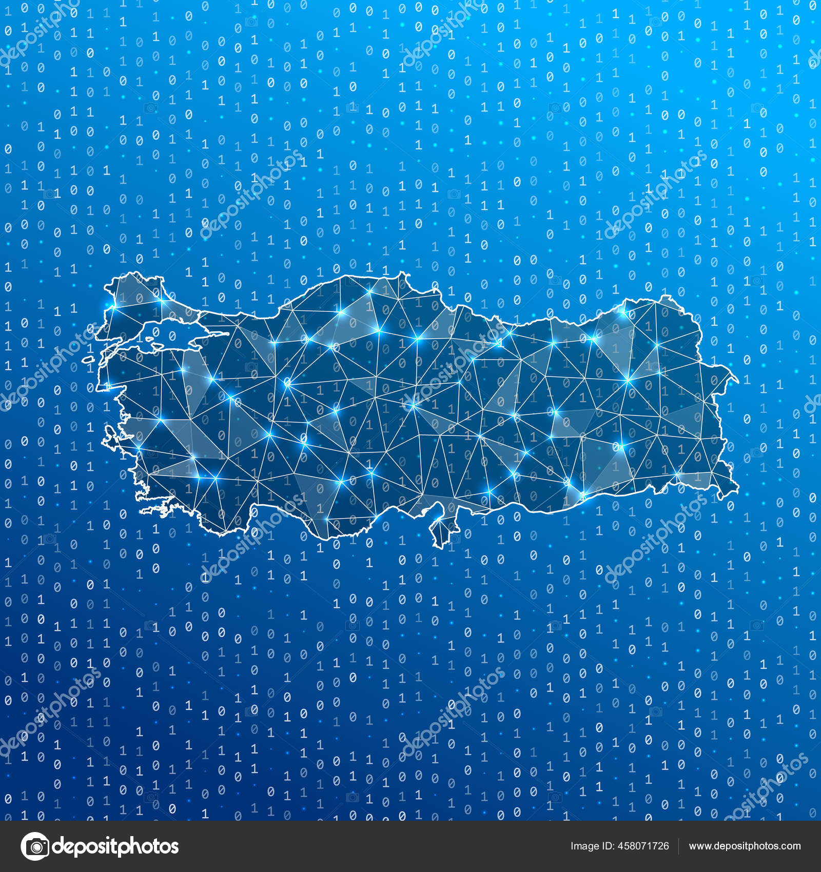 Network map of Turkey Country digital connections map Technology ...