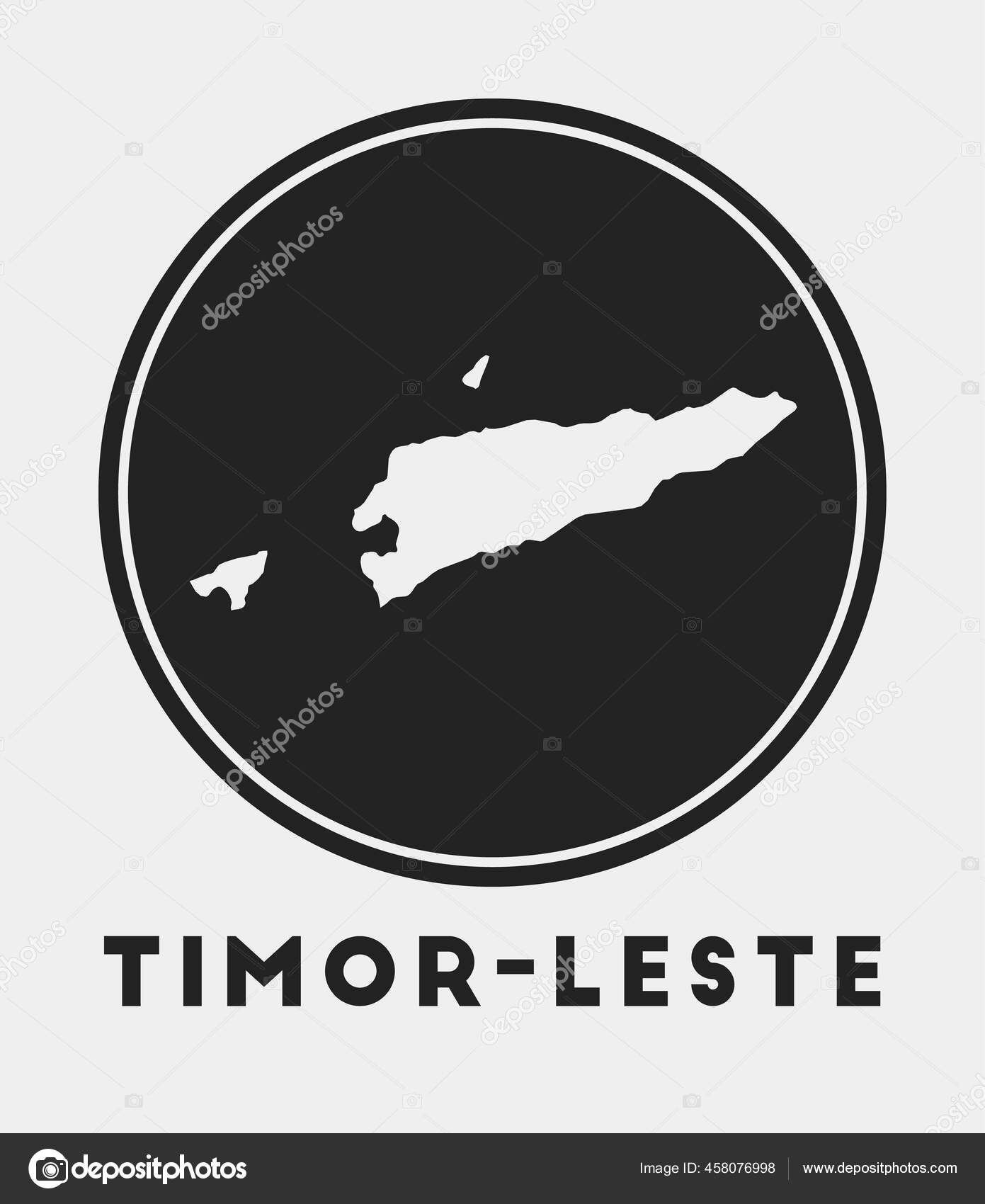 TimorLeste icon Round logo with country map and title Stylish TimorLeste badge with map Vector ...