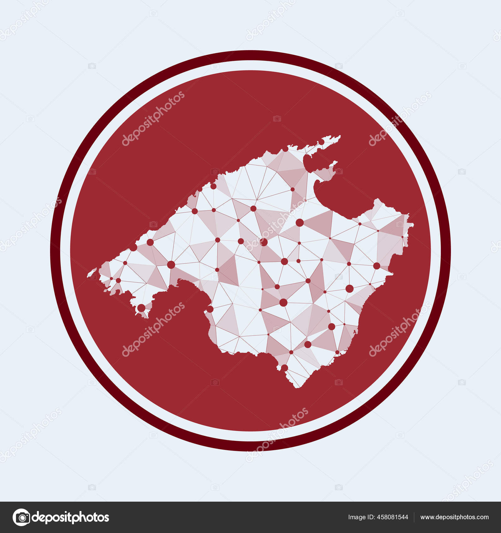 Majorca icon Trendy tech logo of the island Geometric mesh round design ...