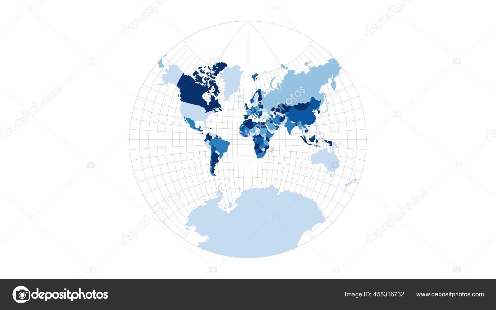 World Map Lagrange conformal projection Loopable rotating map of the ...