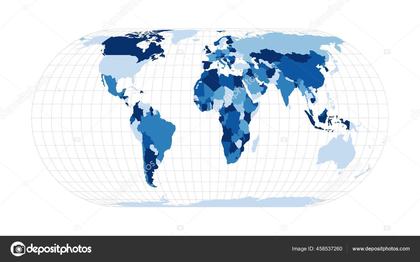 World Map Eckert IV projection Loopable rotating map of the world ...