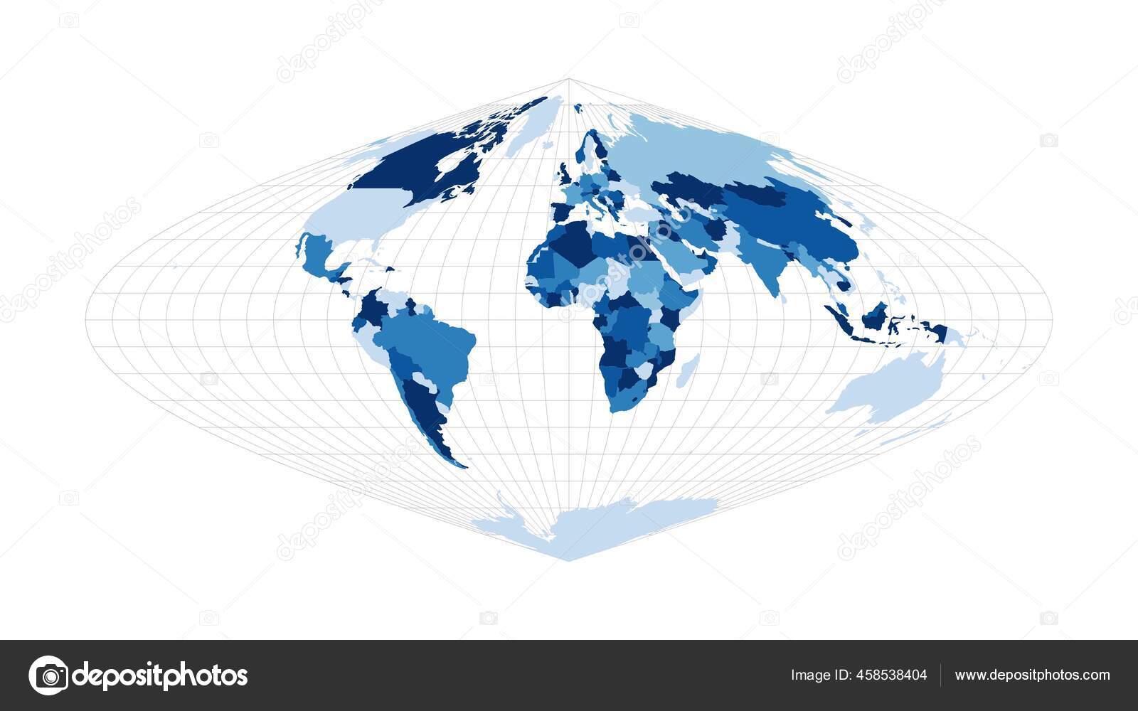 World Map Sinusoidal projection Loopable rotating map of the world ...