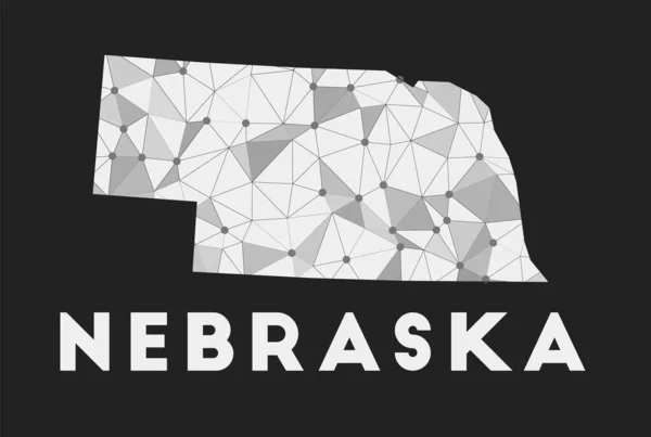 Low poly map of Nebraska Geometric illustration of the us state ...