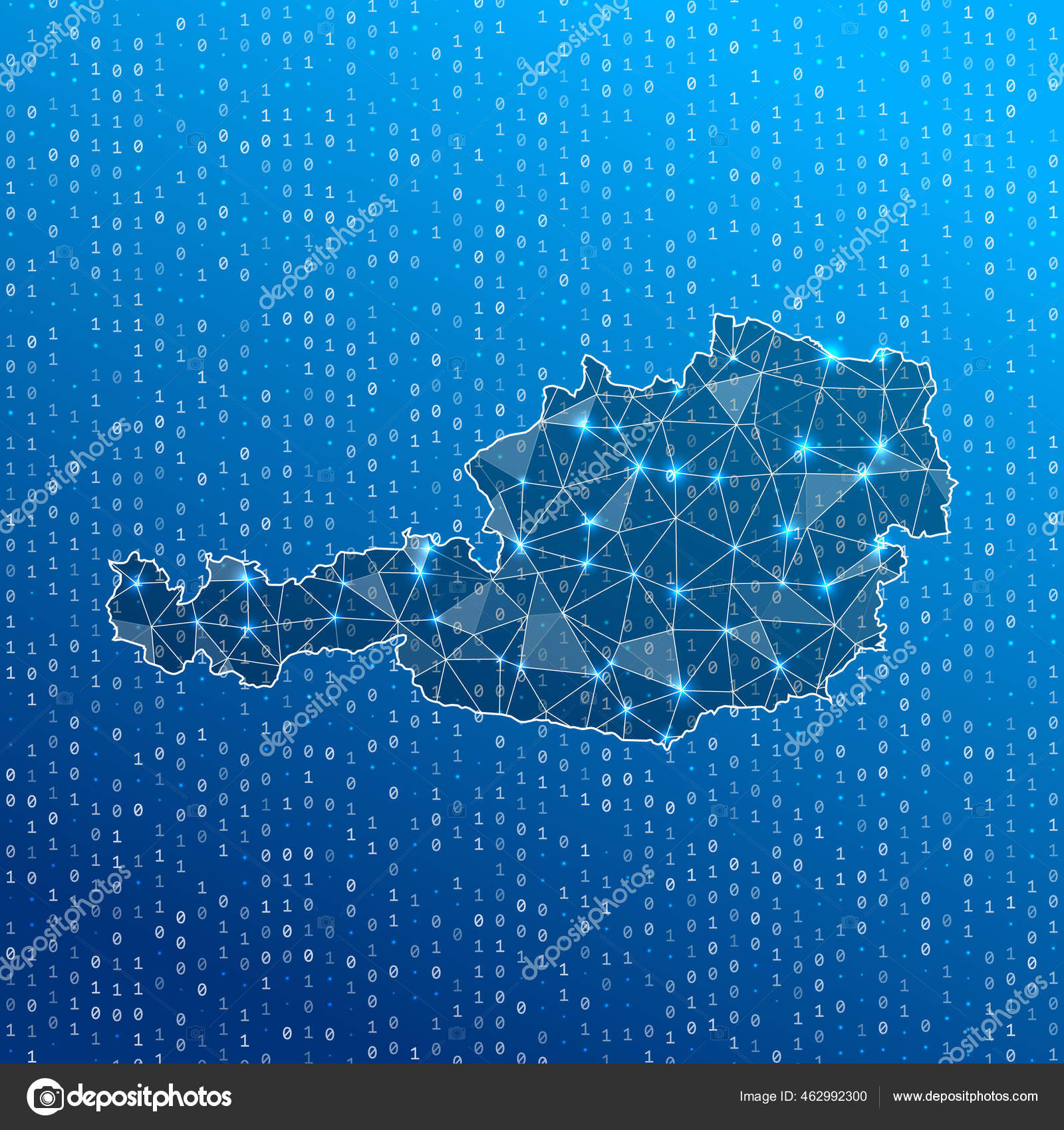 Network map of Austria Country digital connections map Technology ...
