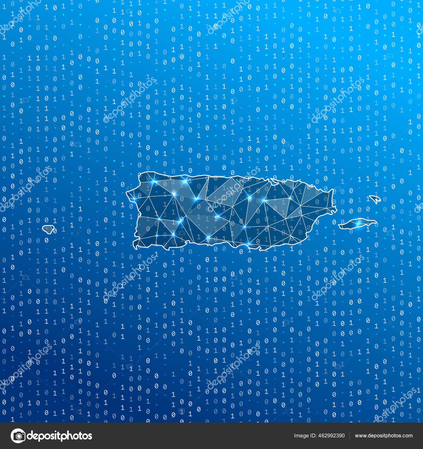 Network map of Puerto Rico Country digital connections map Technology ...