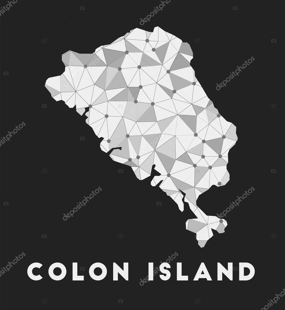 Colon Island mapa de la red de comunicación de la isla Colon Island ...