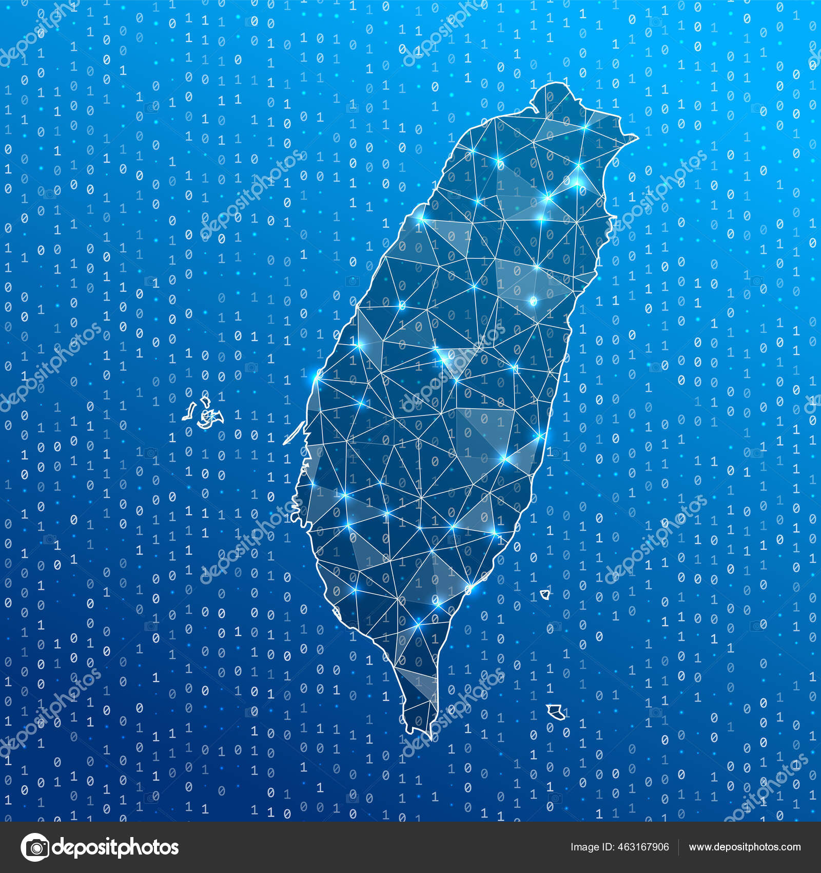 Network map of Taiwan Country digital connections map Technology ...