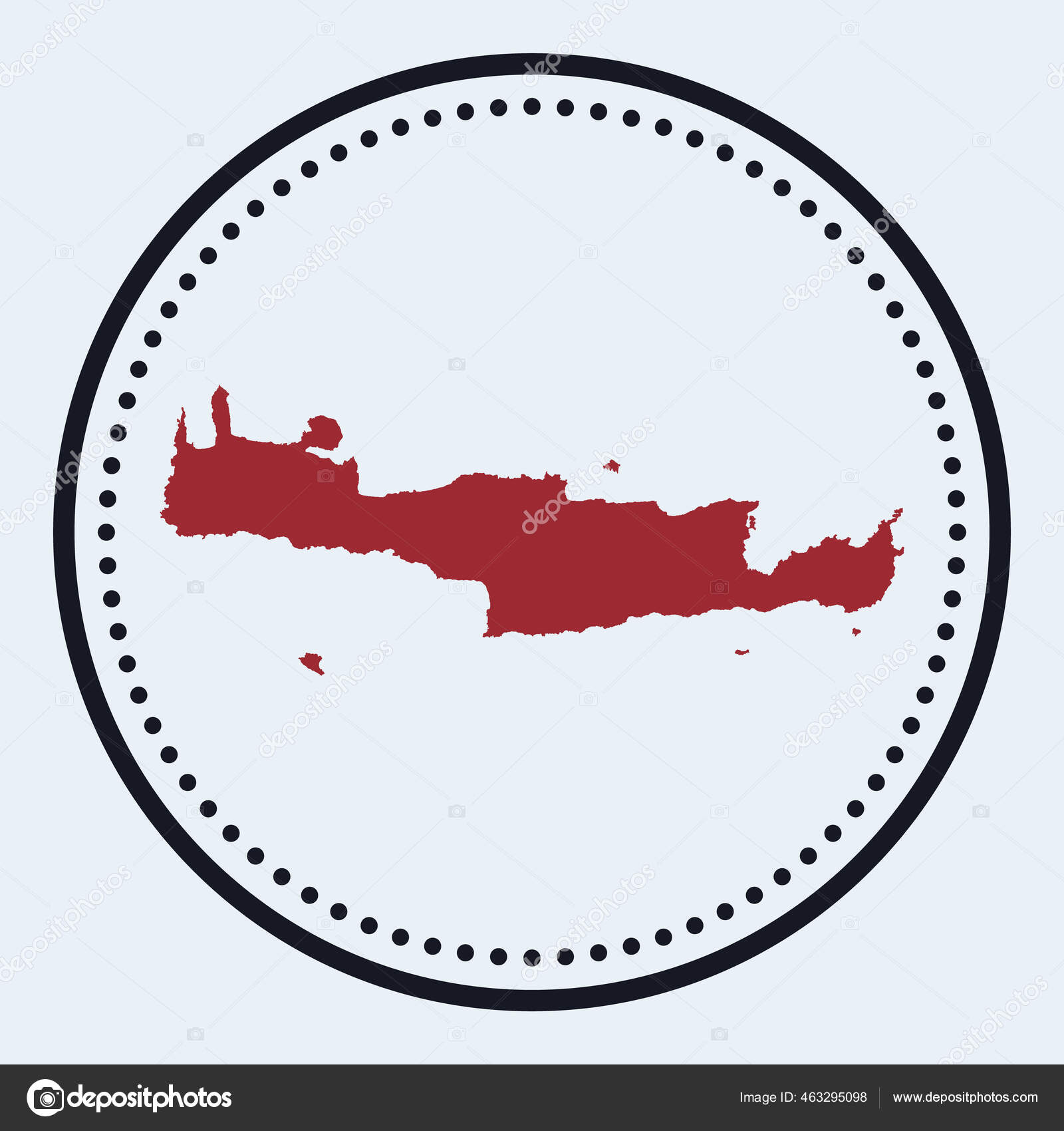 Crete round stamp Round logo with island map and title Stylish minimal ...