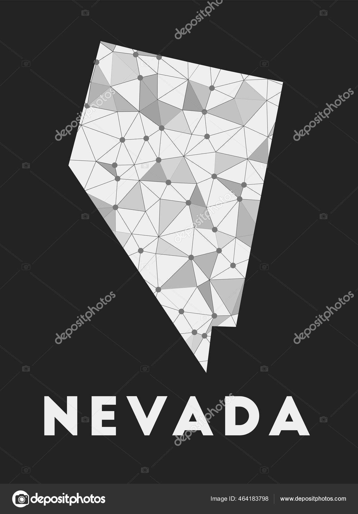 Nevada communication network map of us state Nevada trendy geometric ...