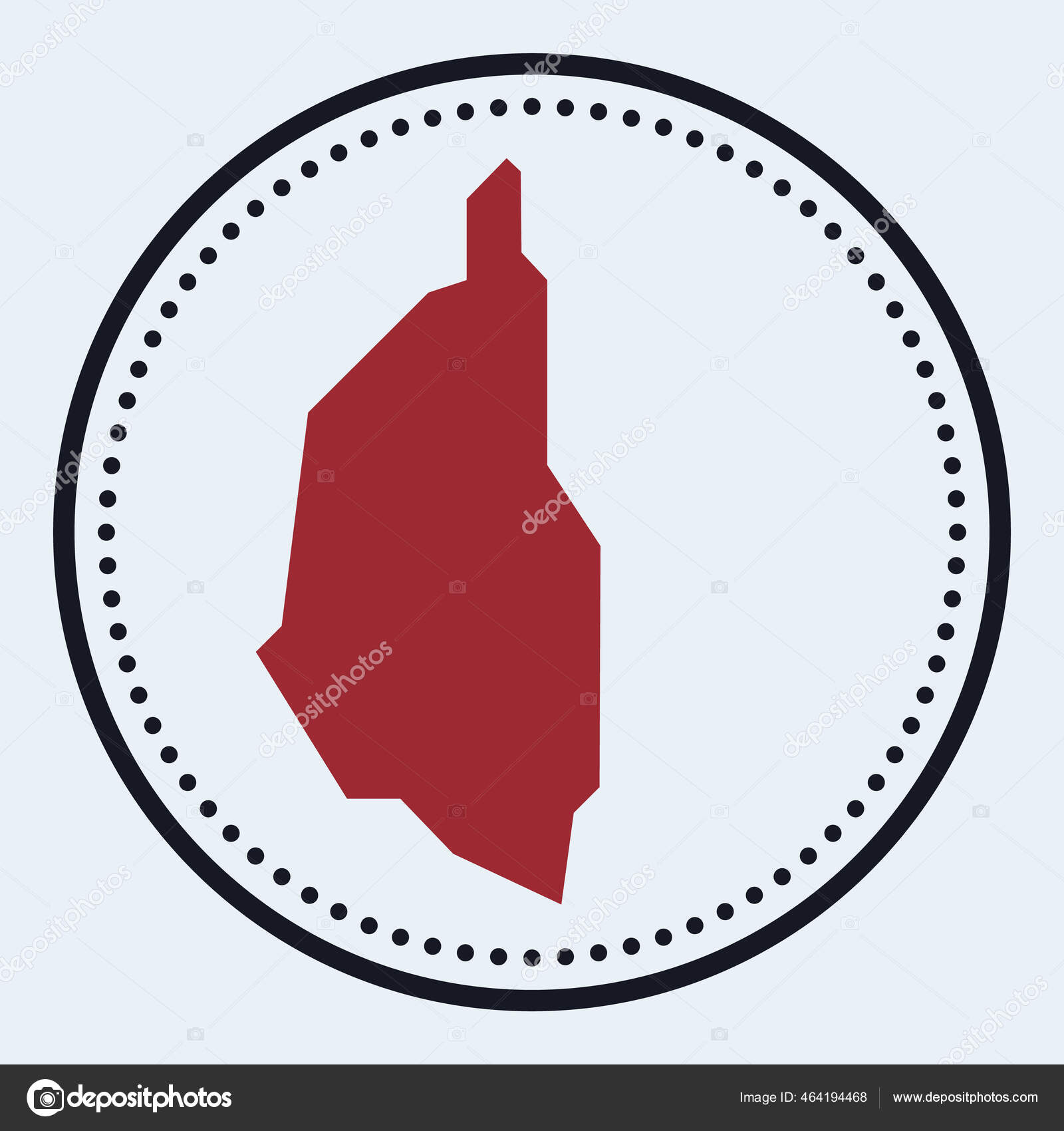 Kapas Island kerek bélyeg Kerek logó sziget térképpel és címmel ...