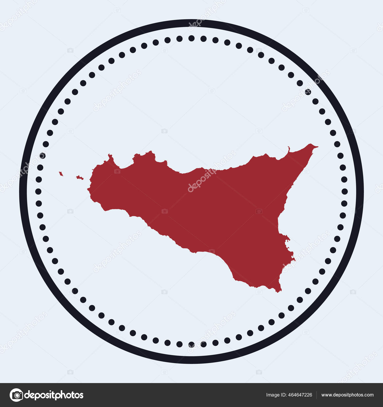 Sicilia round stamp Round logo with island map and title Stylish ...